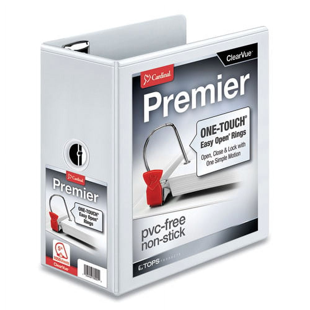 Premier Easy Open Clearvue Locking Slant-D Ring Binder, 3 Rings, 5 ...