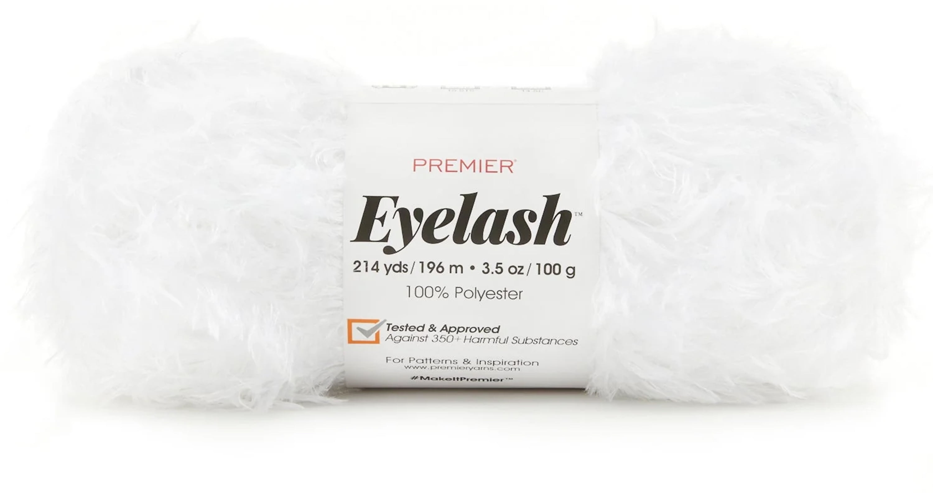 White Eyelash Yarn, Soft, Decorative Crafting Material, Machine ...