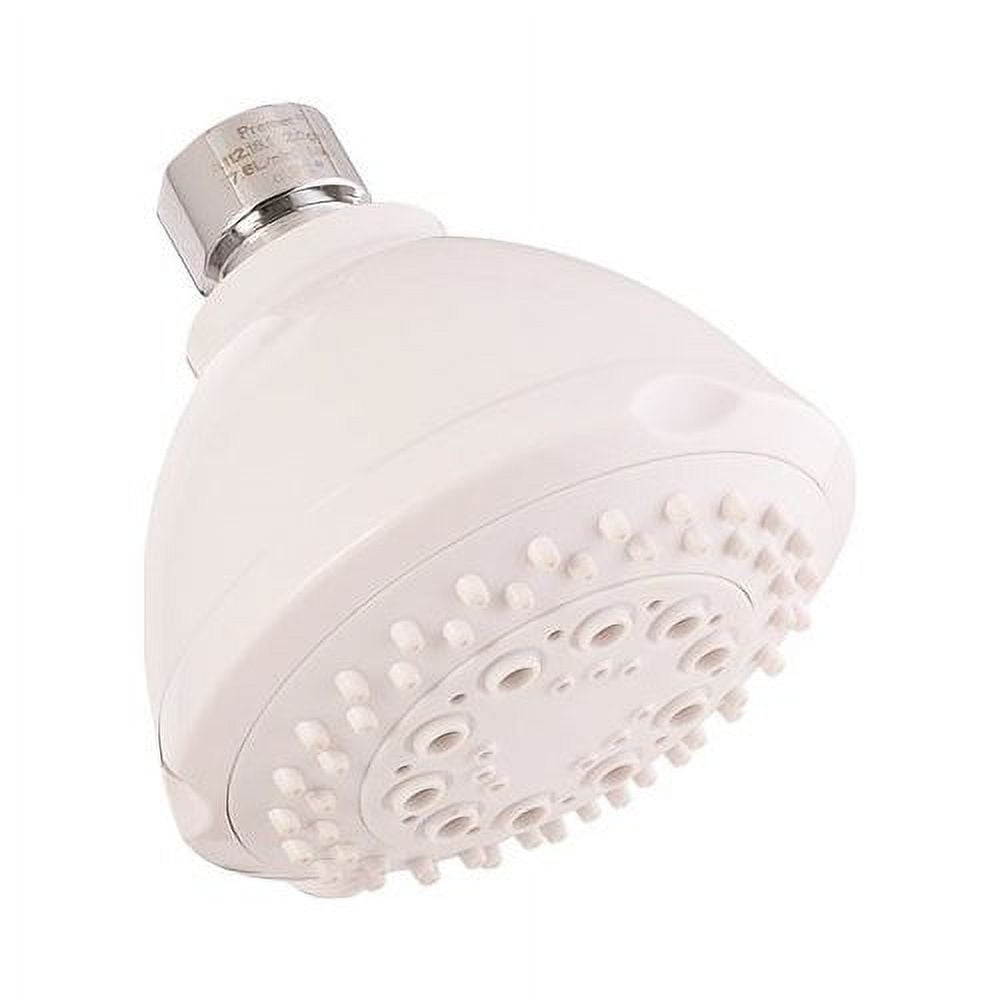 PREMIER® FIVE FUNCTION ROUND SHOWERHEAD, 3.5 IN., WHITE FINISH per 4 ...