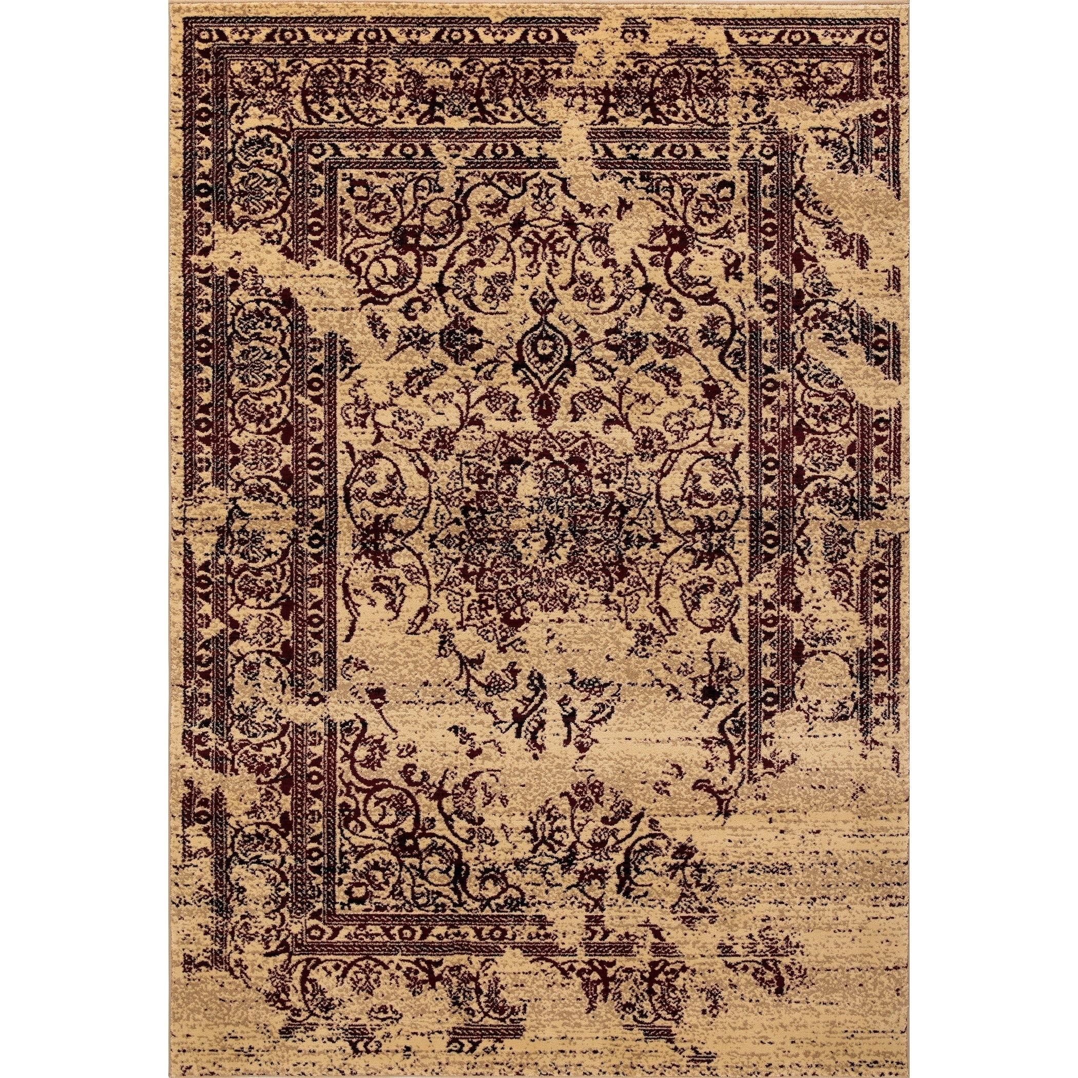 Premier GAD Enduring Collection Villa Red Cream Transitional Area Rug 6 ...