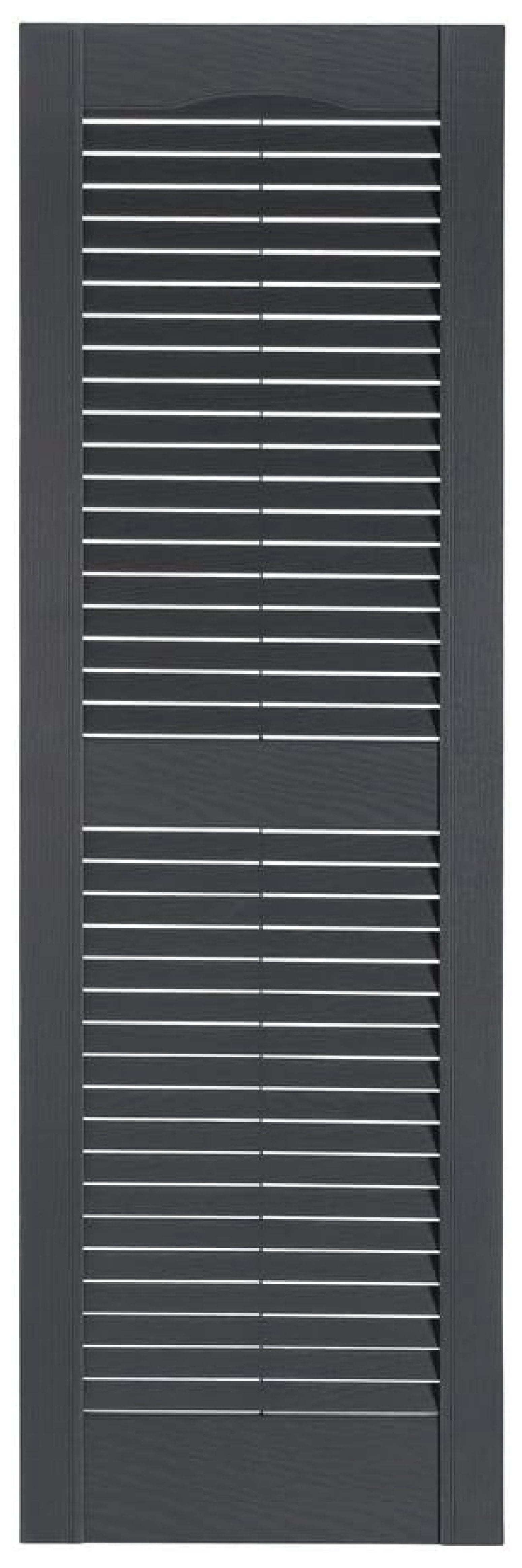 Premier Louver Exterior Decorative Shutter, 15" x 59", Dark Gray ...