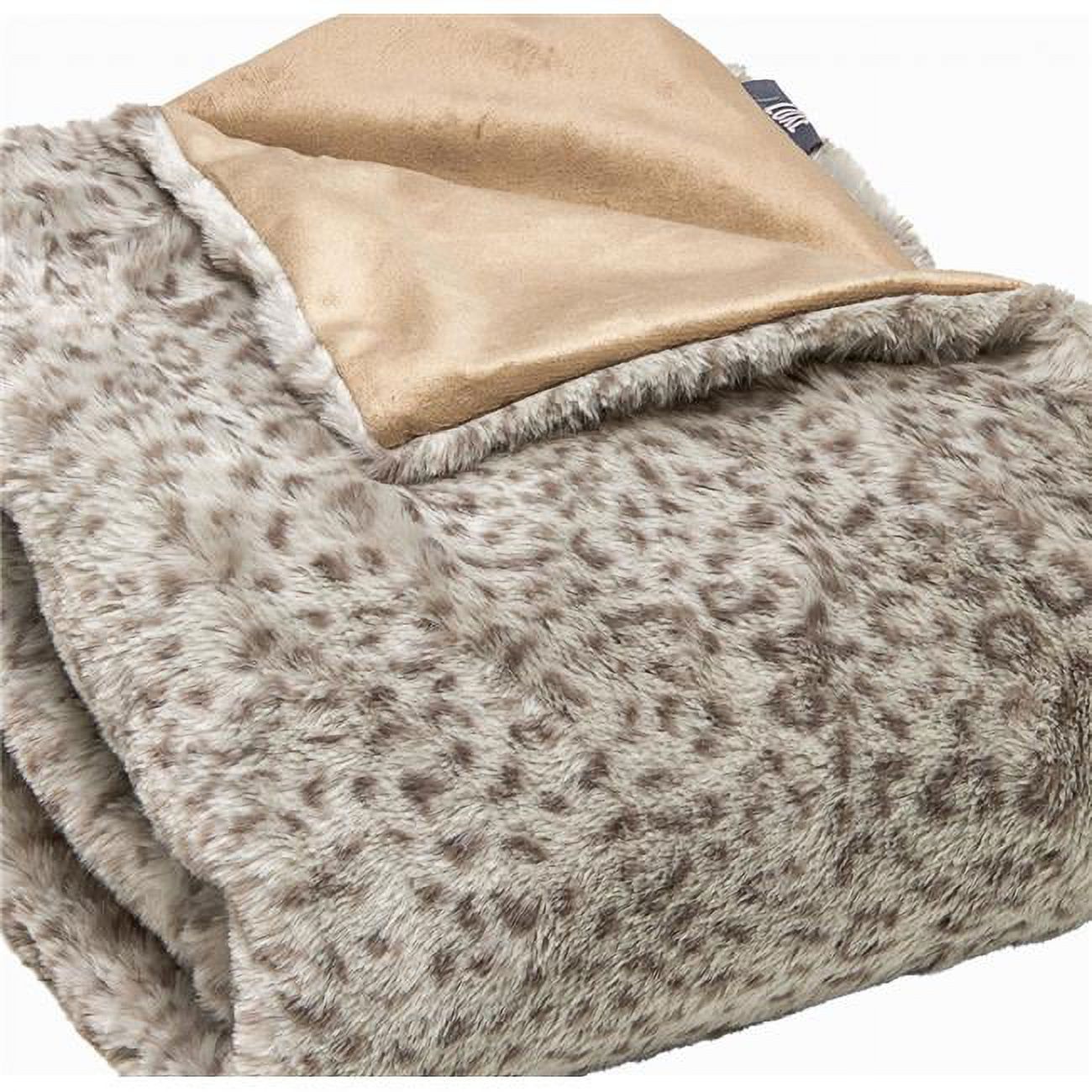 Premier Luxury Spotted Taupe & Brown Faux Fur Throw Blanket - Walmart.com