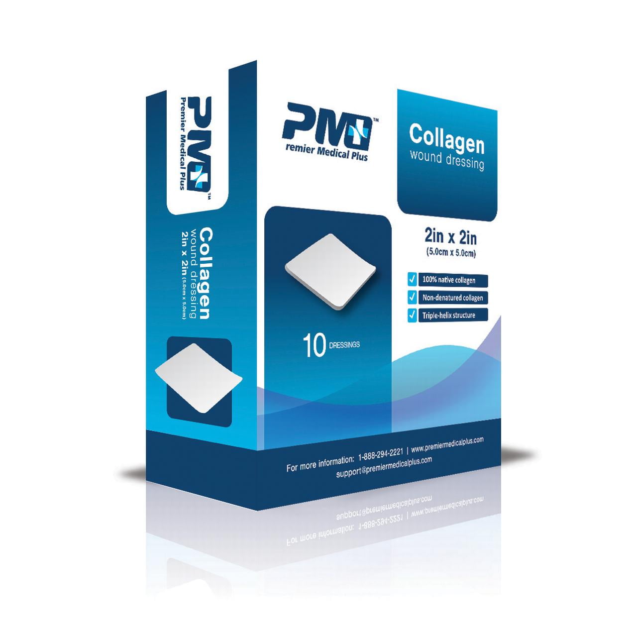 Premier Medical Collagen Wound Dressing 2 in x 2 in (10 Dressings ...