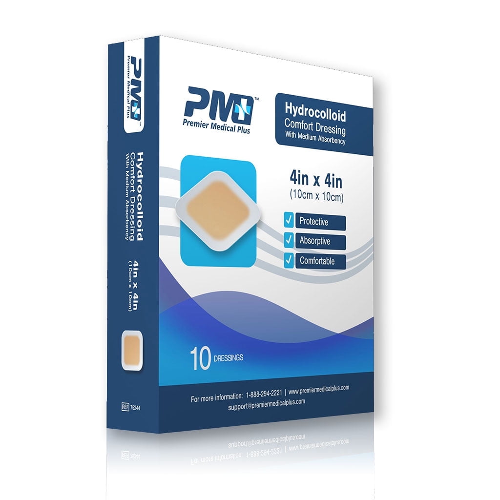 Premier Medical Plus Hydrocolloid Comfort Dressing 4x4 (10 Pack ...