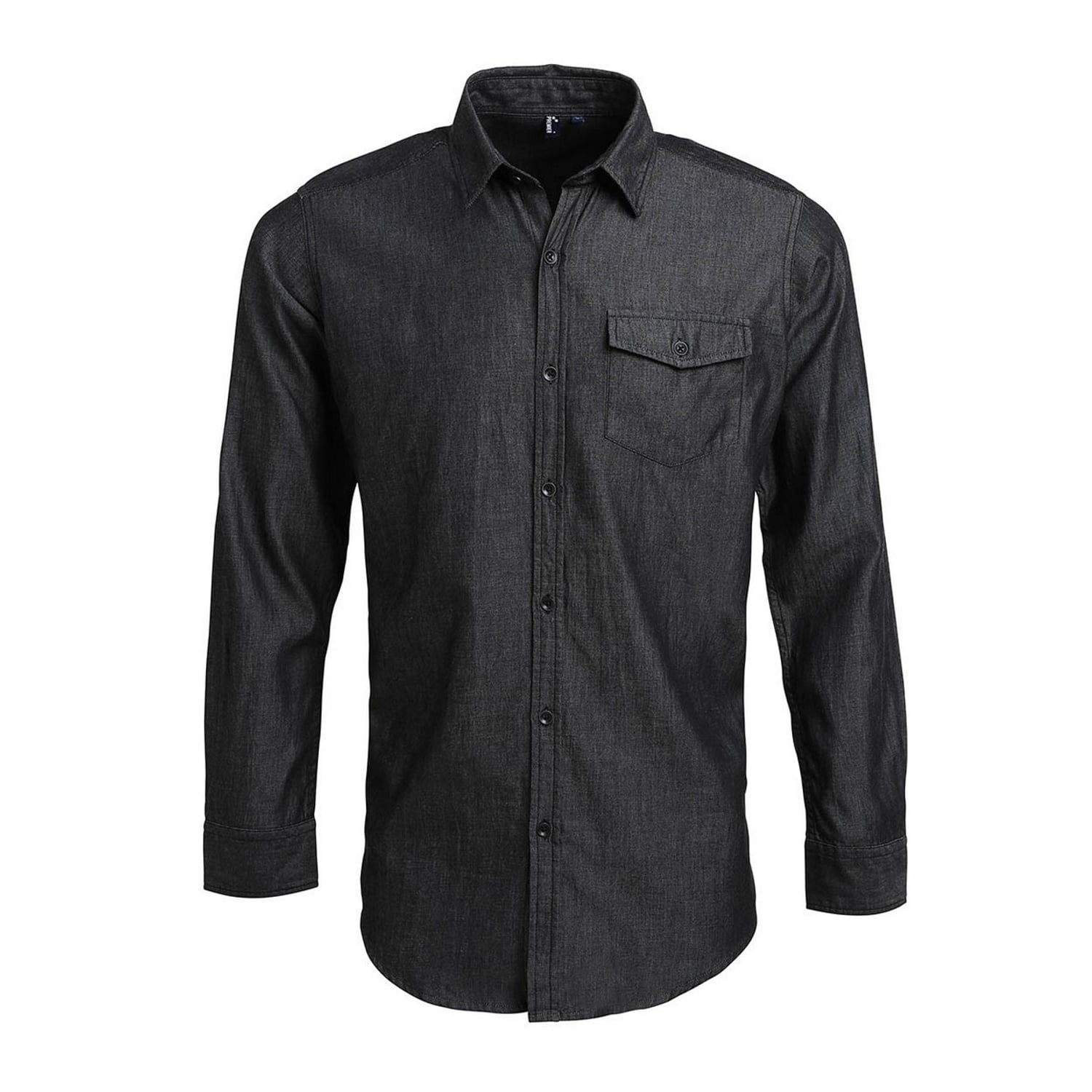 Premier Mens Denim Contrast Stitching Shirt - Walmart.com