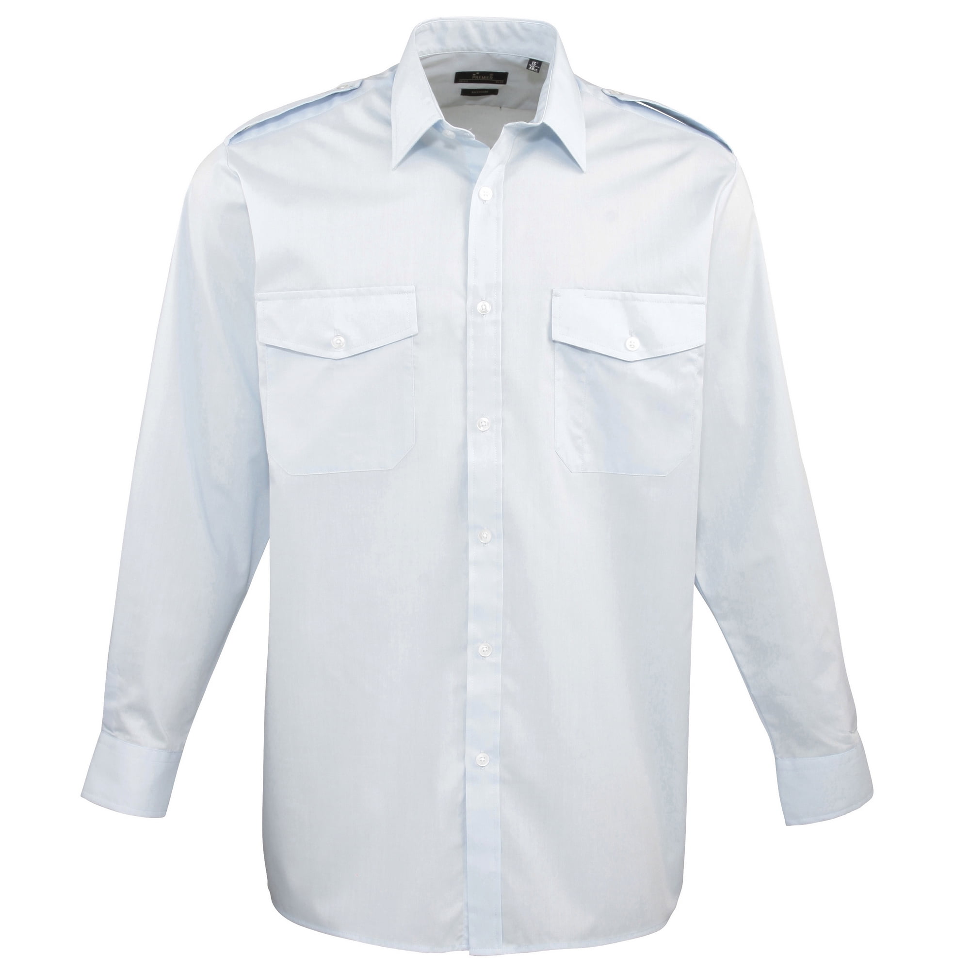 Premier Mens Long Sleeve Pilot Plain Work Shirt - Walmart.com