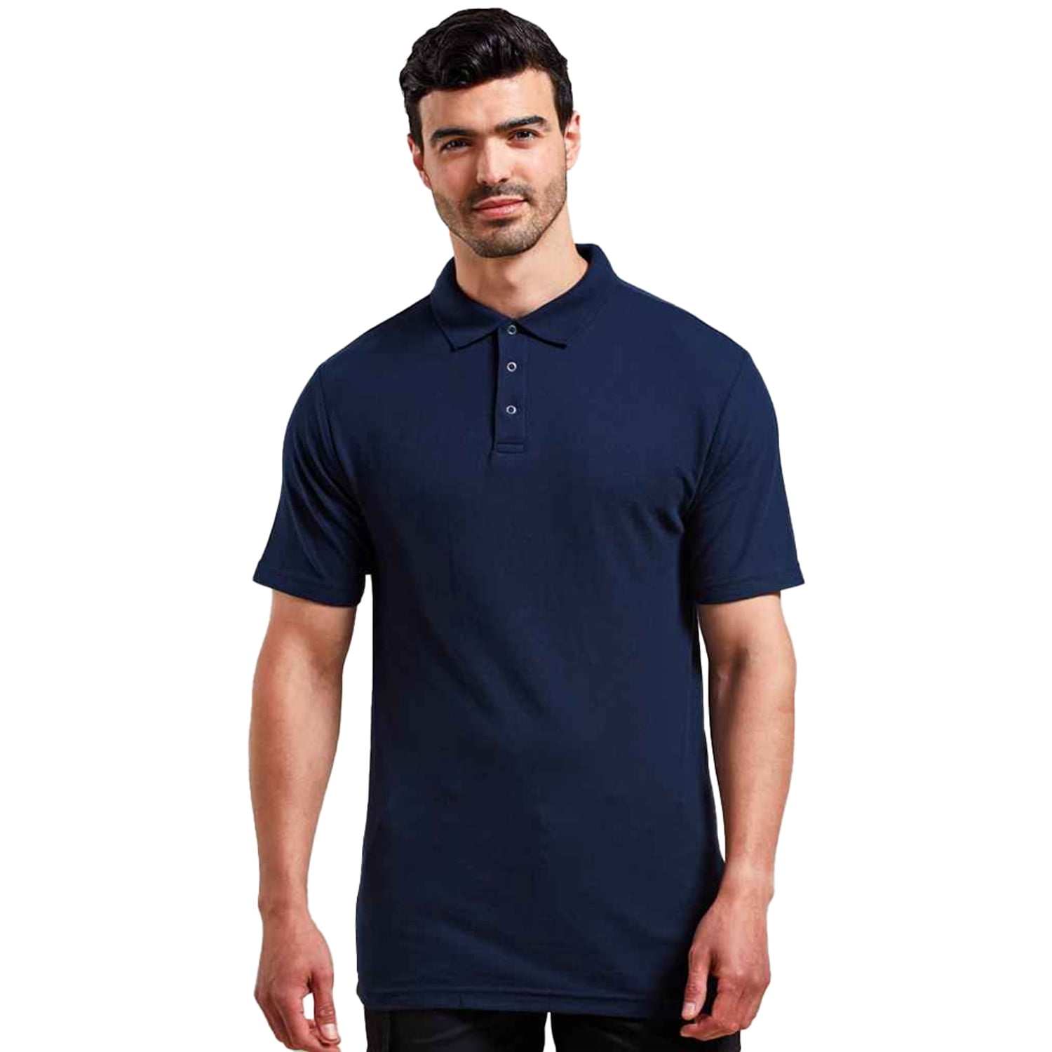 Premier Mens Pique Stud Front Polo Shirt - Walmart.com