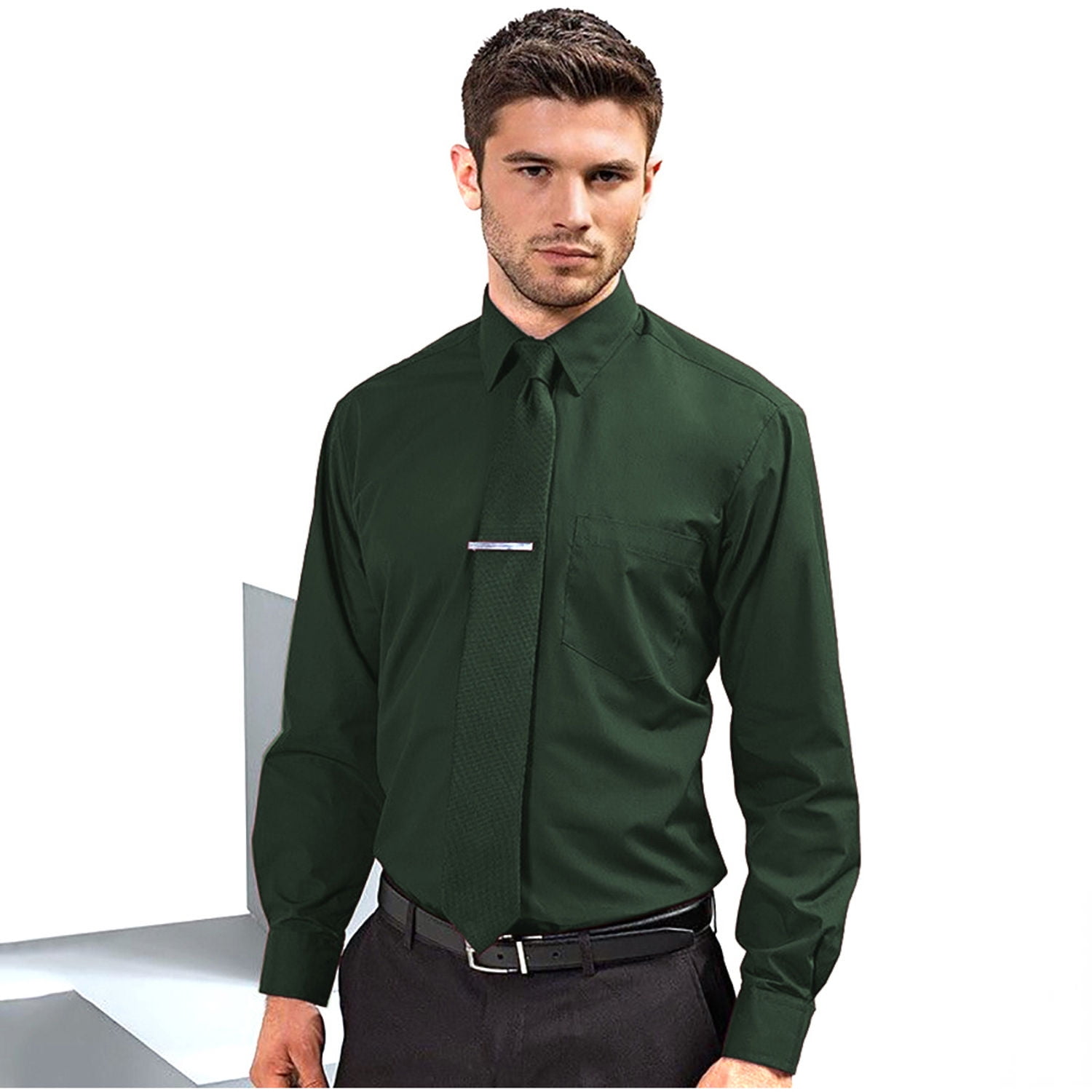 Premier Mens Premier Poplin Long-Sleeved Formal Shirt - Walmart.com