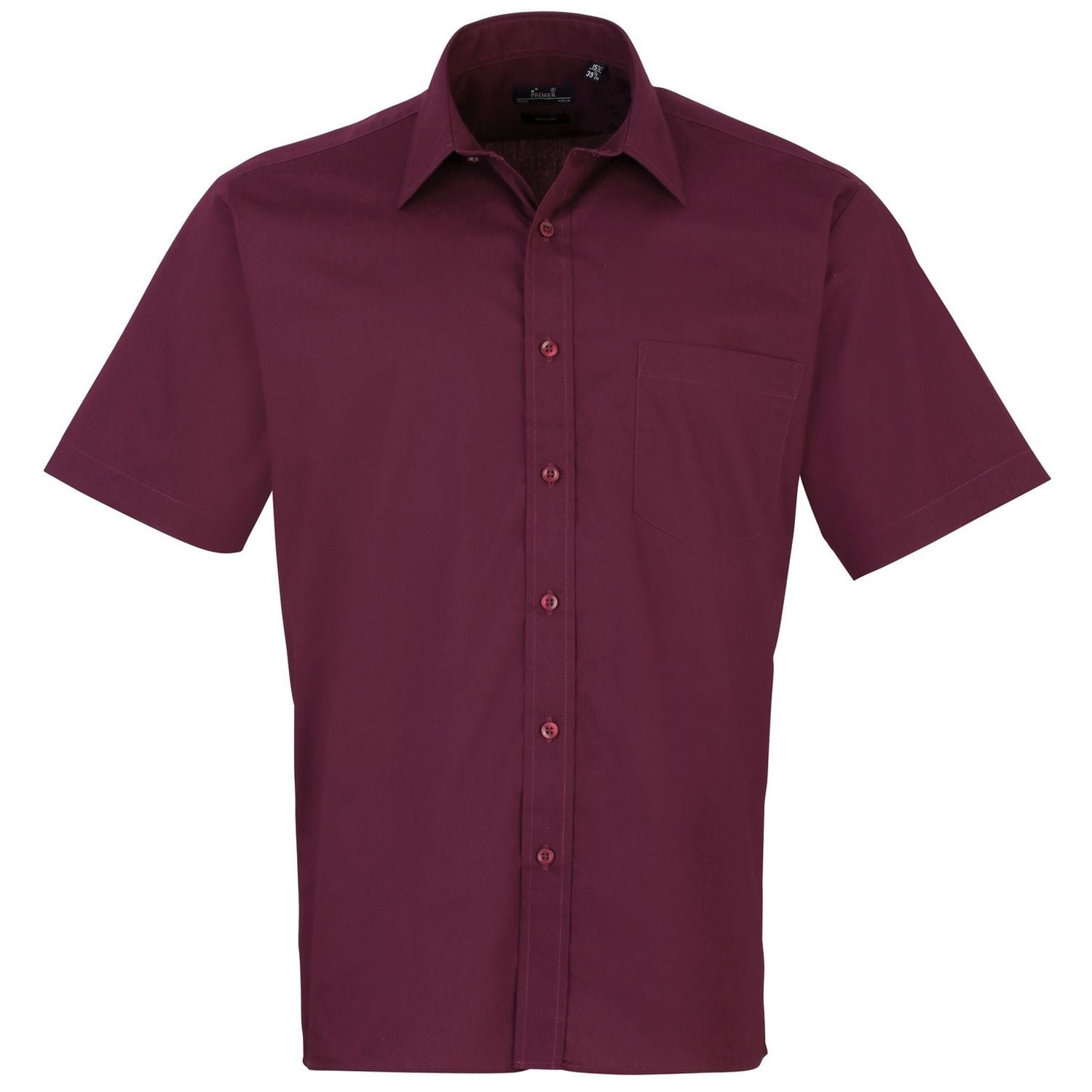 Premier Mens Short Sleeve Formal Poplin Plain Work Shirt - Walmart.com