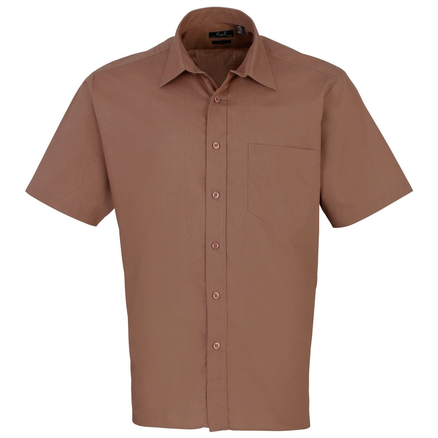 Premier Mens Short Sleeve Formal Poplin Plain Work Shirt - Walmart.com