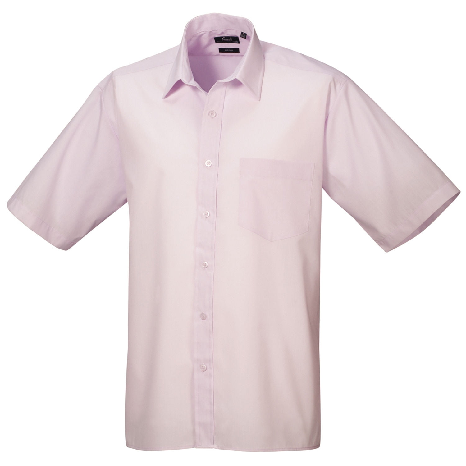 Premier Mens Short Sleeve Formal Poplin Plain Work Shirt - Walmart.com