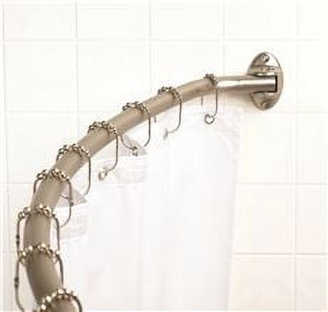 Premier Neverrust Adjustable Curved Shower Rod, Exposed Mount, 44-72 In ...