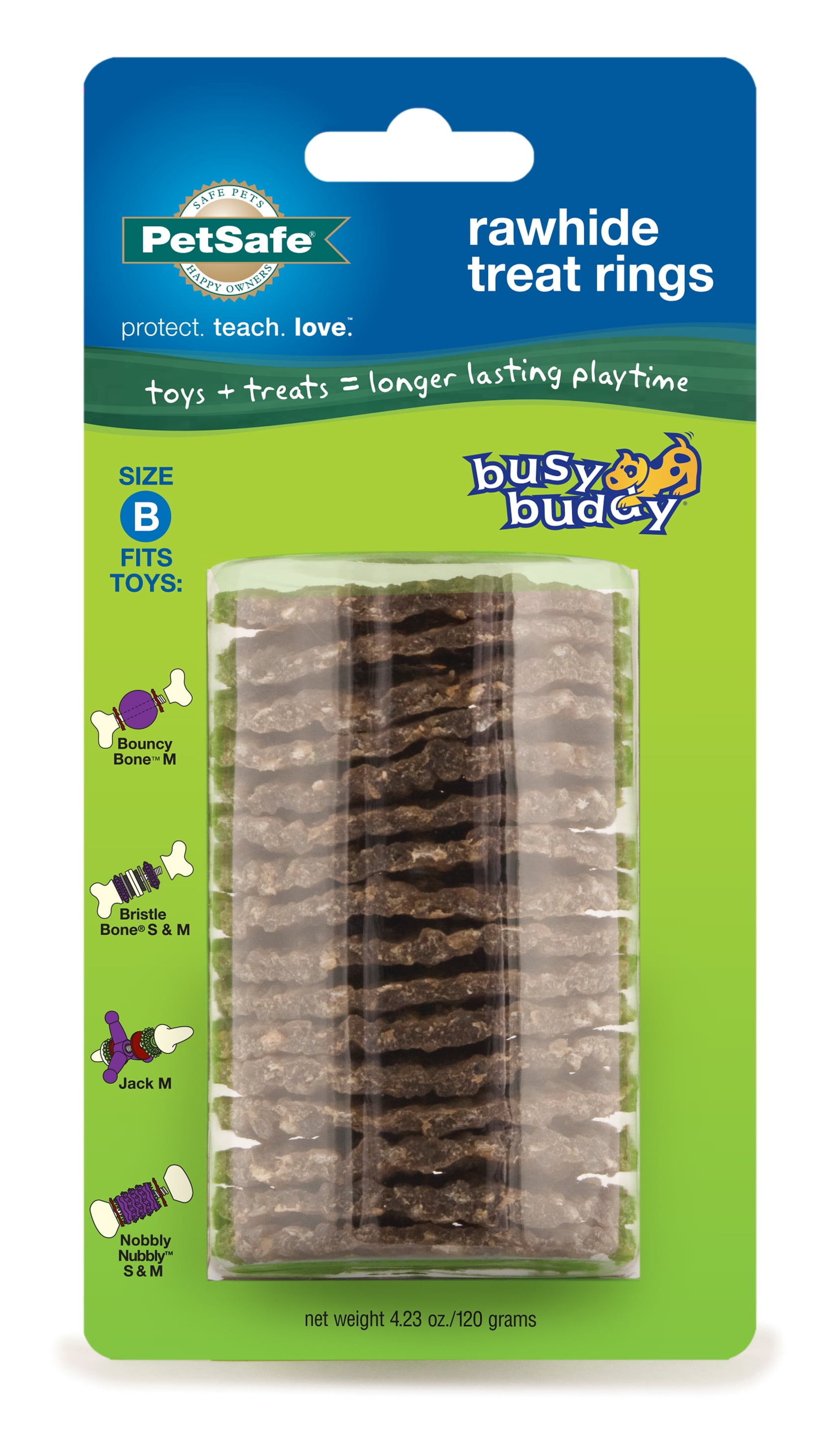 PetSafe® Busy Buddy® All Natural Rawhide Treat Rings, Size B, Original ...