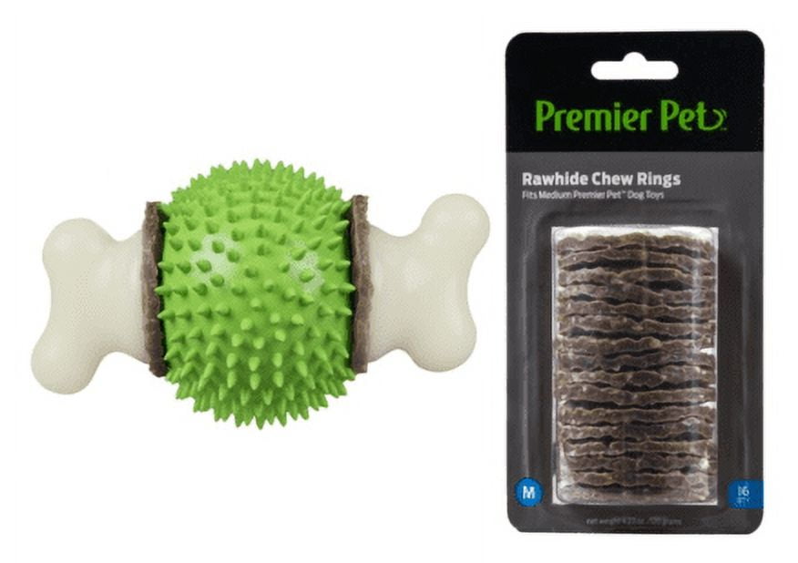 Premier Pet Rawhide Chew Ring Medium and Premier Pet Ring Holding Ball ...