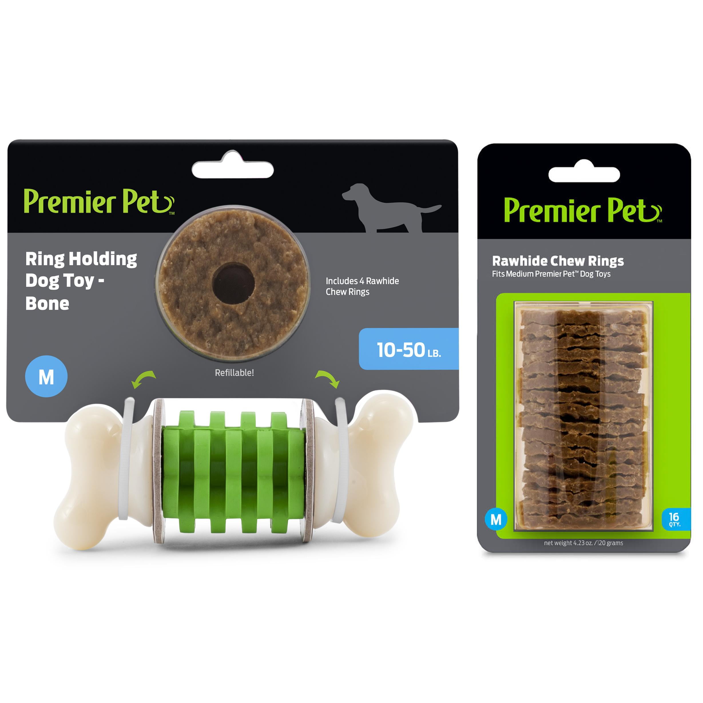 Premier Pet Rawhide Chew Ring Medium and Ring Holding Bone Medium ...