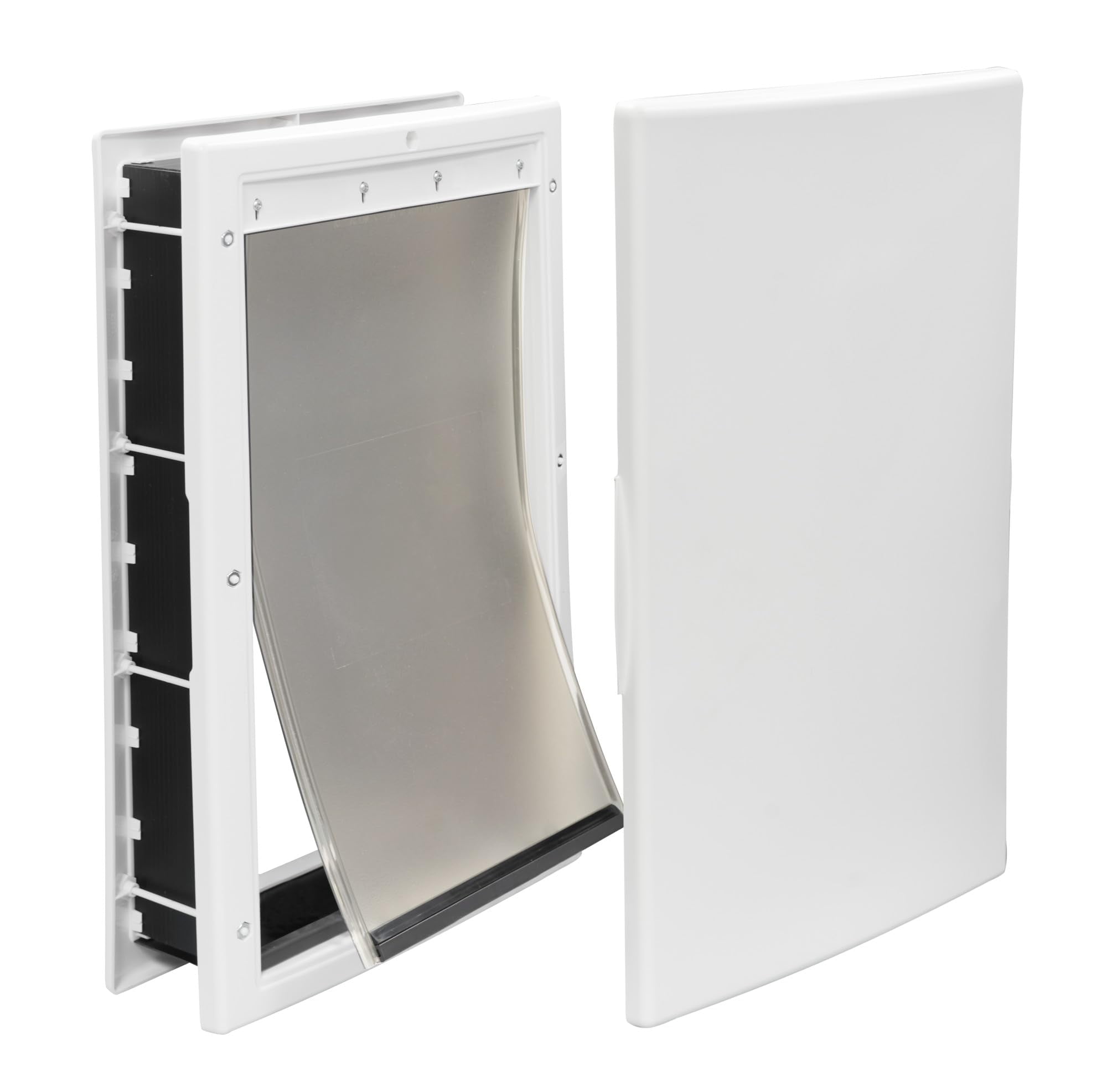Premier Pet White Plastic Pet Door - Medium Doggie Door for Dogs up to ...