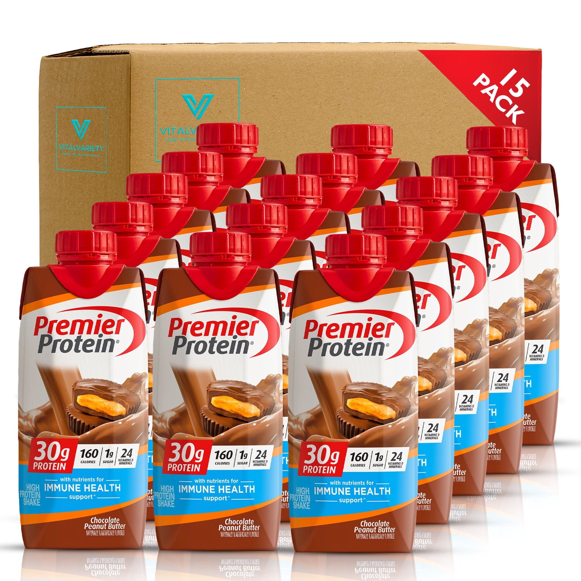 Premier Protein Chocolate Peanut Butter High Protein Shakes Variety ...