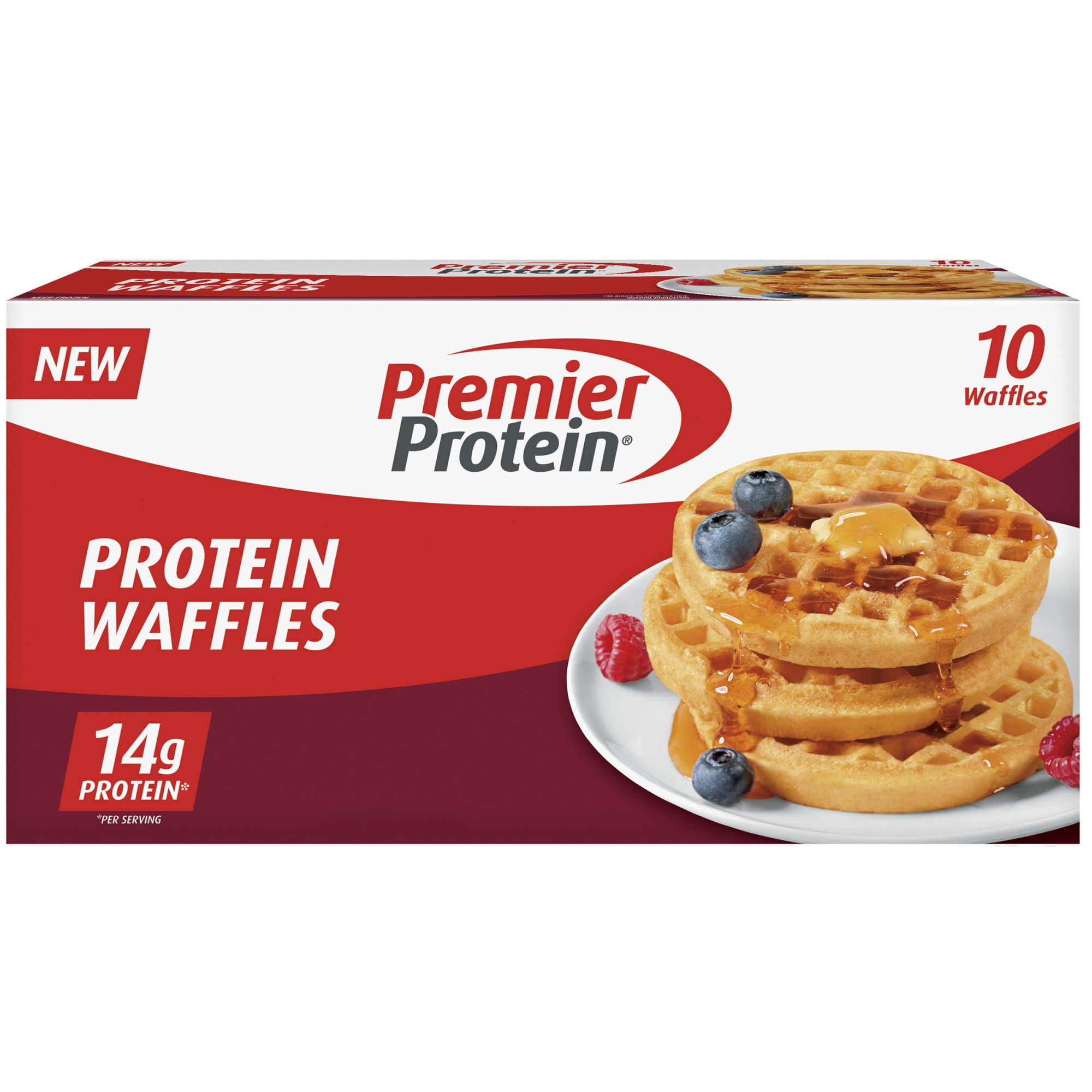Premier Protein Frozen Protein Waffles, 12.3 oz Box, 10 Count - Walmart.com