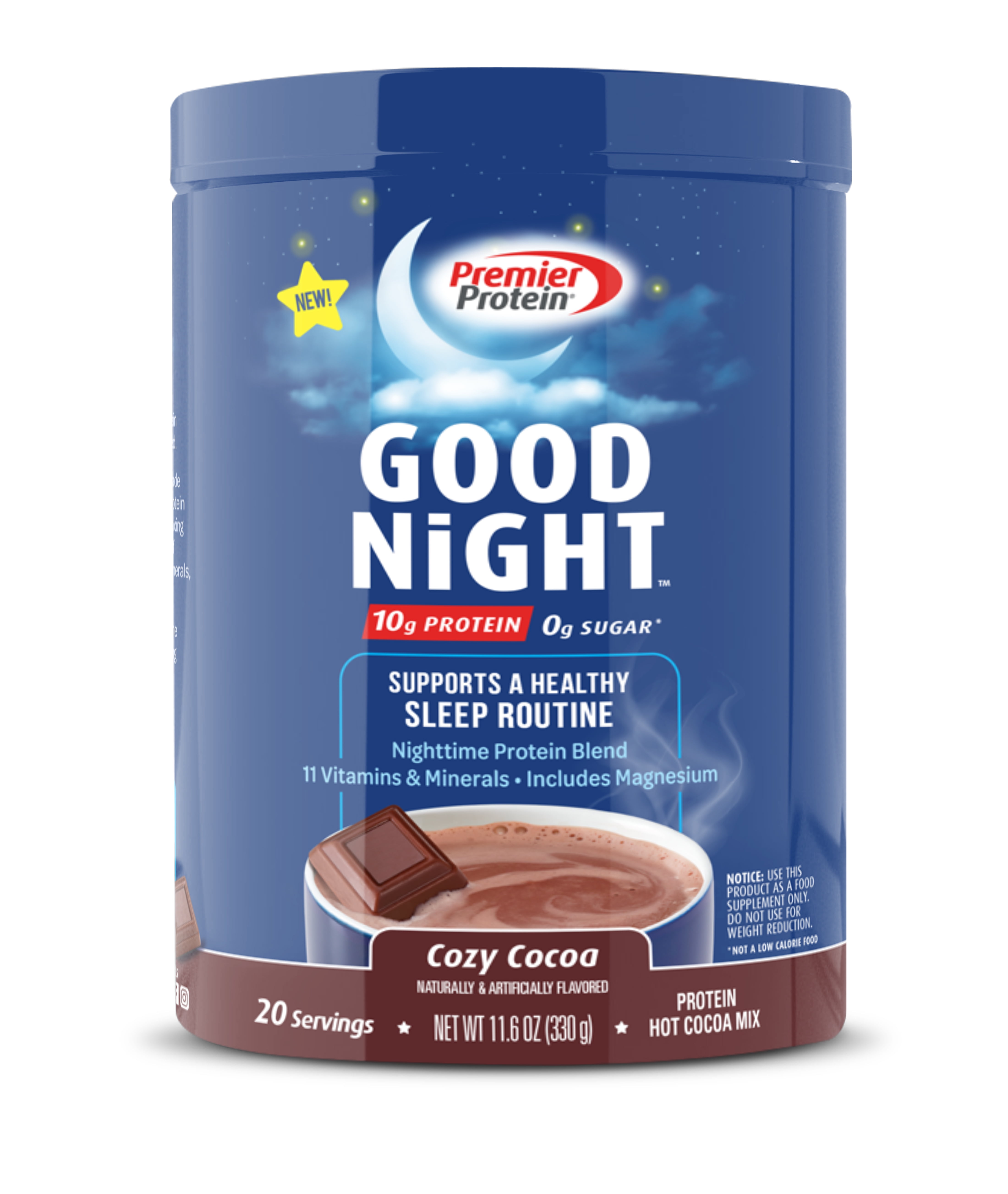 Premier Protein Good Night Hot Cocoa Mix Powder Drink, Cozy Cocoa, 10g ...