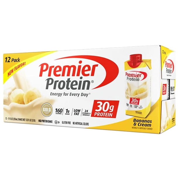 Premier Protein Shake, Bananas & Cream, 11 Fl Oz, 12 Ct - Walmart ...