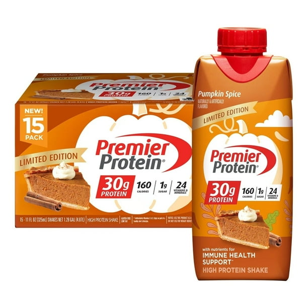 Premier Protein High Protein Shake, Pumpkin Spice, 11 Fluid Ounce (Pack ...