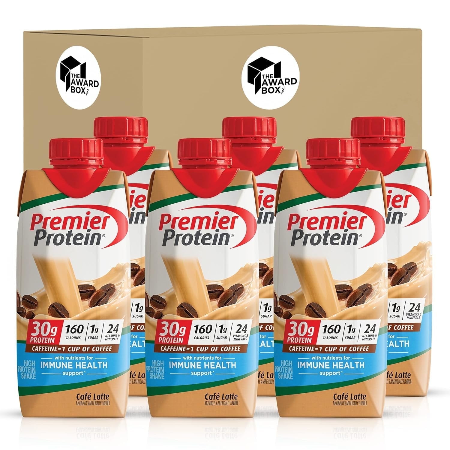 The Award Box Premier High Protein Shakes Cafe Latte 11 fl oz -6 ...