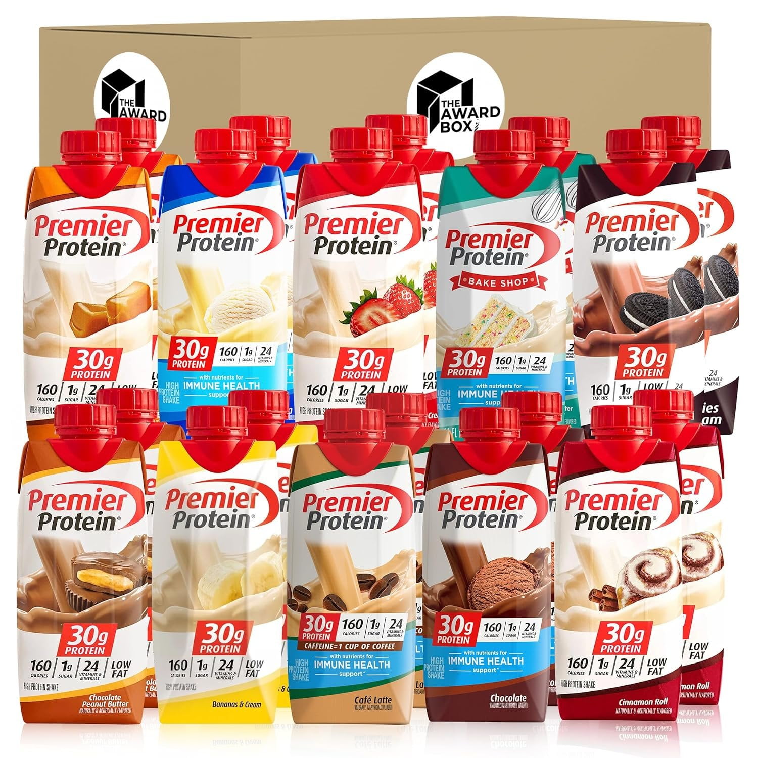 The Award Box Premier Protein Shakes Variety Pack, 20 Pack, 10 Flavors ...
