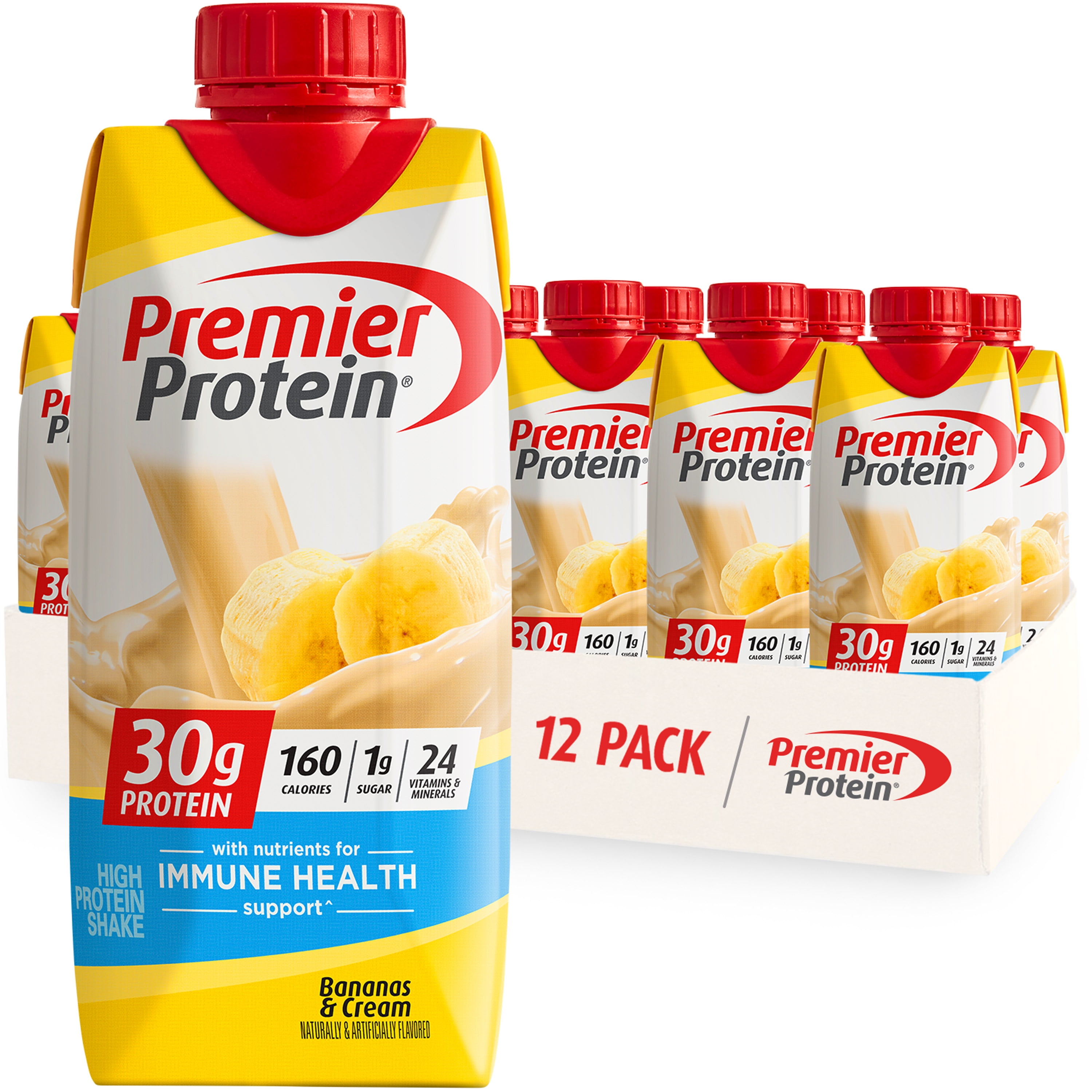 Premier Protein Shake, 30g, Bananas & Cream Flavor, 11 Fl Oz, Pack of ...