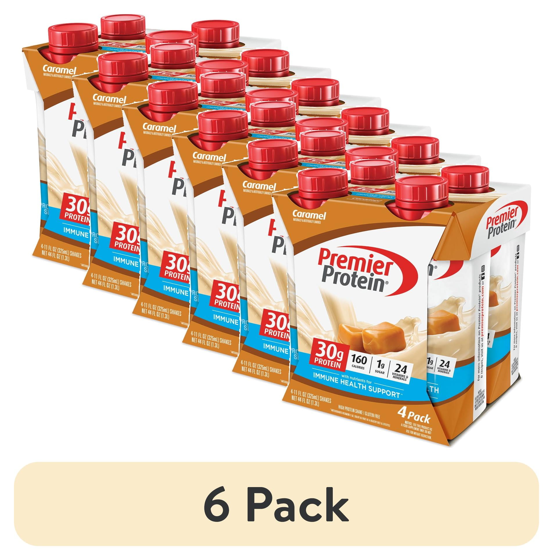 (6 pack) Premier Protein Shake, Caramel, 30g Protein, 11 Fl Oz, 4 Ct ...