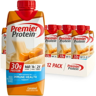 Premier Protein Shake, Milk, Caramel, 30g Protein, Cream, 11 fl oz, 12 ...