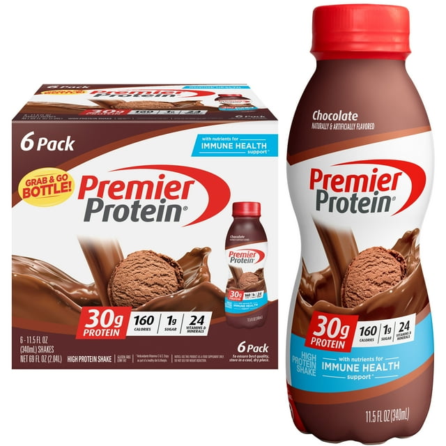 Premier Protein Shake, Chocolate, 30g Protein, 11.5 Fl Oz, 6 Ct - Walmart.com