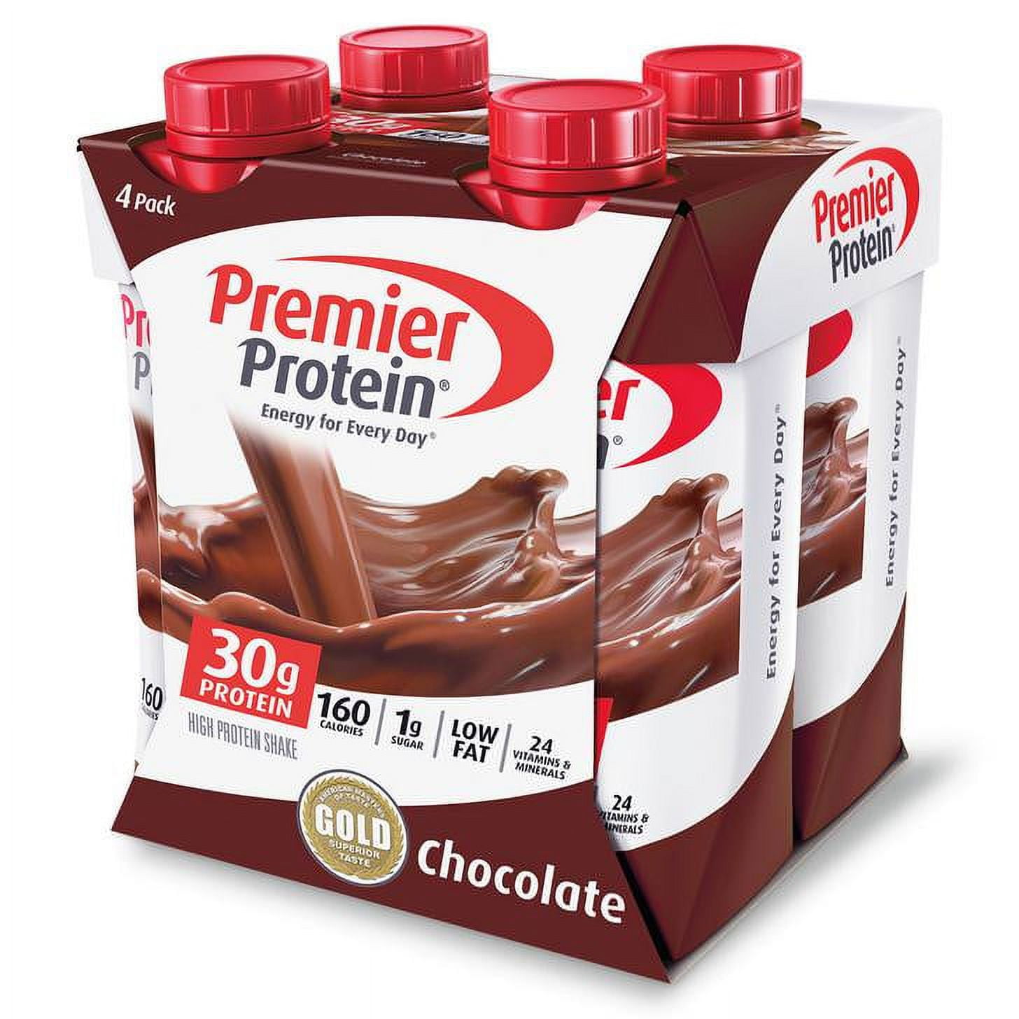 Premier Protein Shake, Chocolate, 30g Protein, 11 fl oz, 4 Pack - Walmart.com