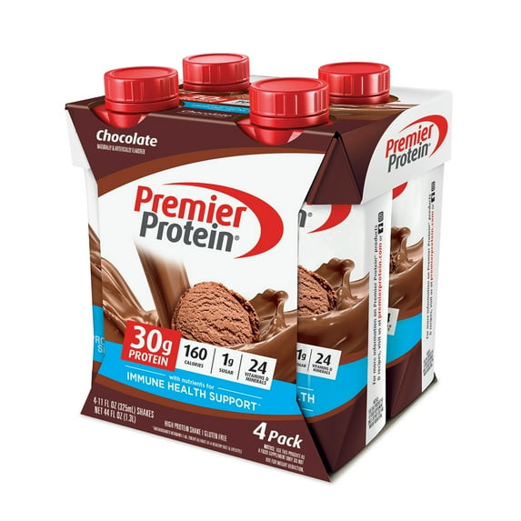 Premier Protein Shake, Chocolate, 30g Protein, 11 fl oz, 4 Pack - Walmart.com