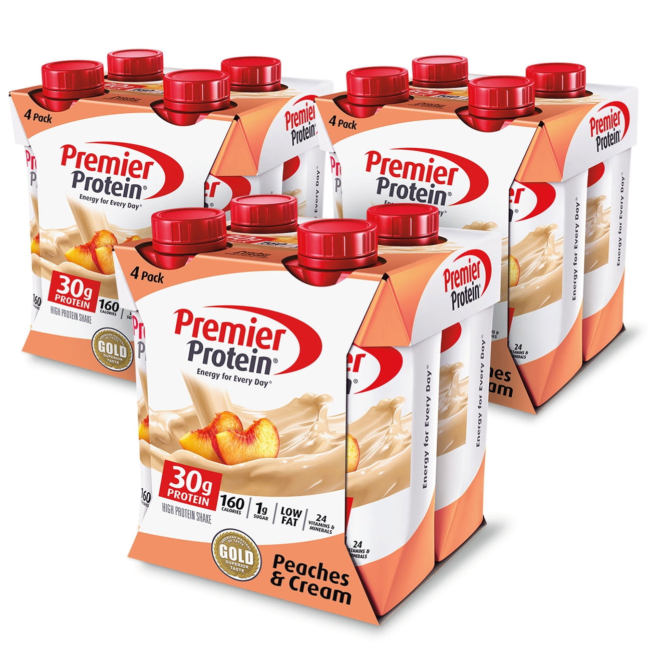 Premier Protein Shake, Peaches & Cream, 30g Protein, 11 fl oz, 12 Ct ...