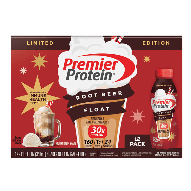 Premier Protein Shake, Root Beer Float Limited Time, 30g Protein, 11.5 ...