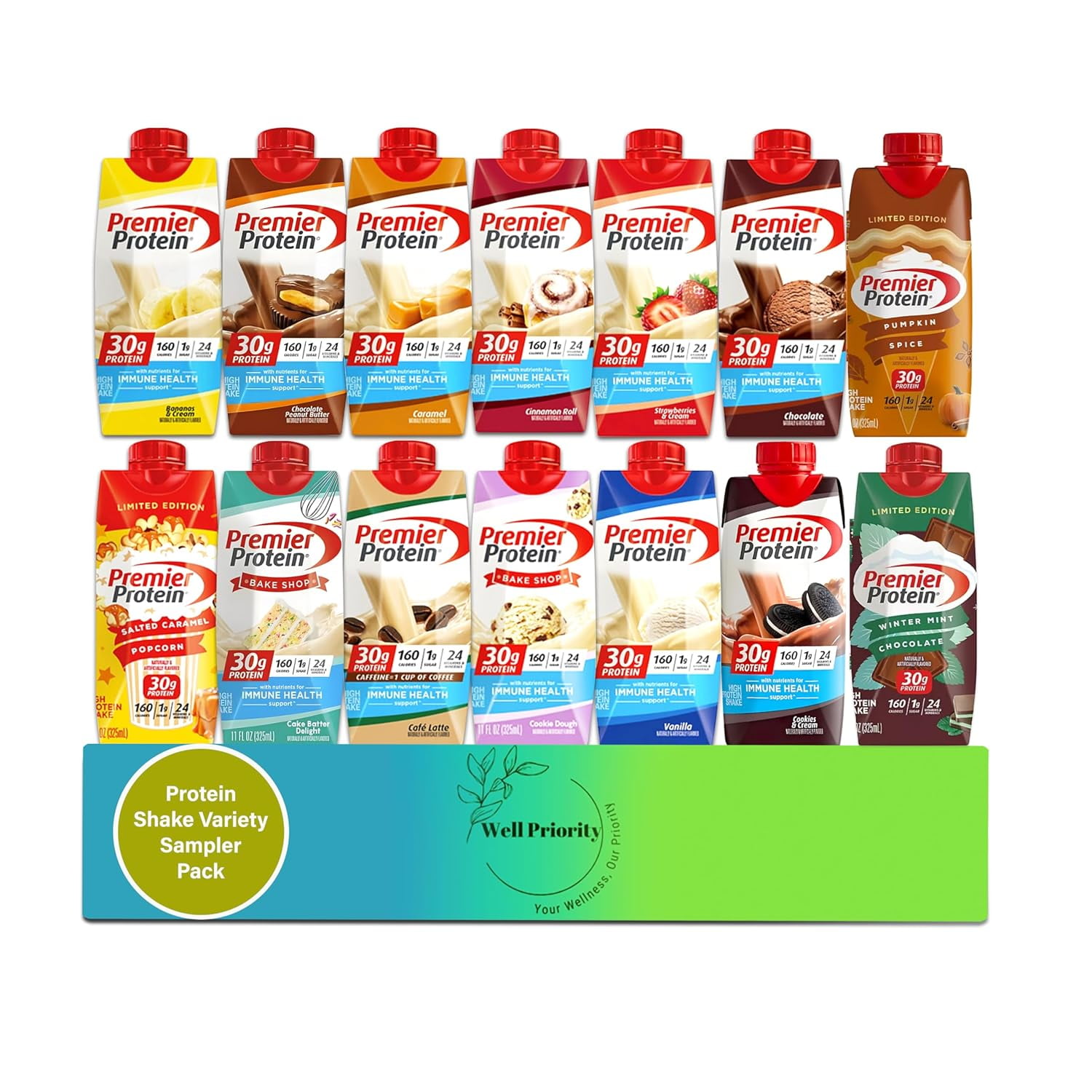 Premier-Protein Shake Variety Sampler Pack | 10-Pack Of Different ...