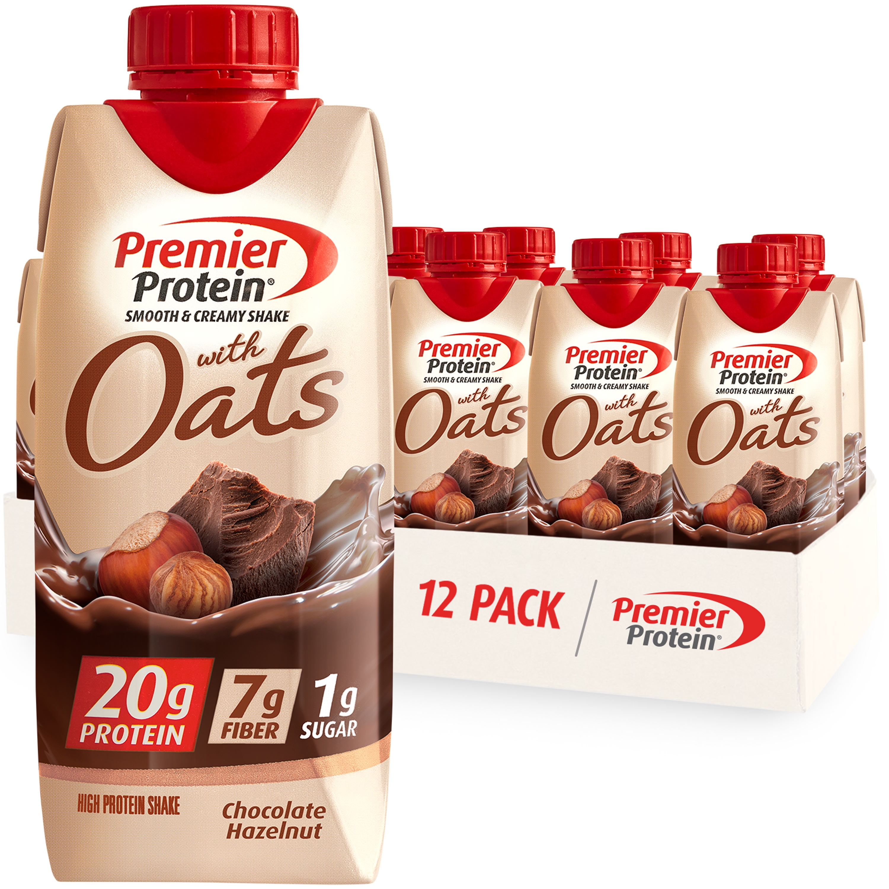 Premier Protein Shake with Oats, Chocolate Hazelnut, 20g Protein, 11 Fl ...