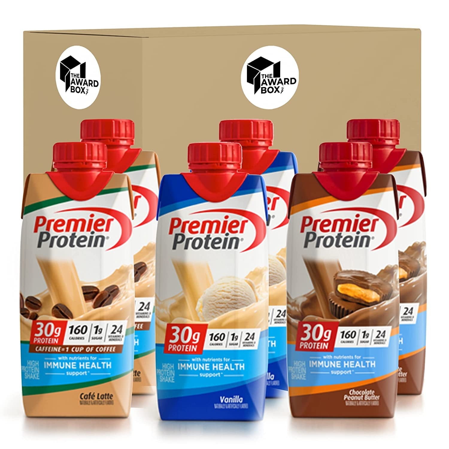 Premier Protein Shakes Chocolate Peanut Butter, Vanilla, Caffe Latte 11 ...