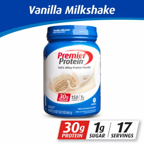 Premier Protein Vanilla Milkshake Whey Protein Powder 23.3 oz - Walmart.com