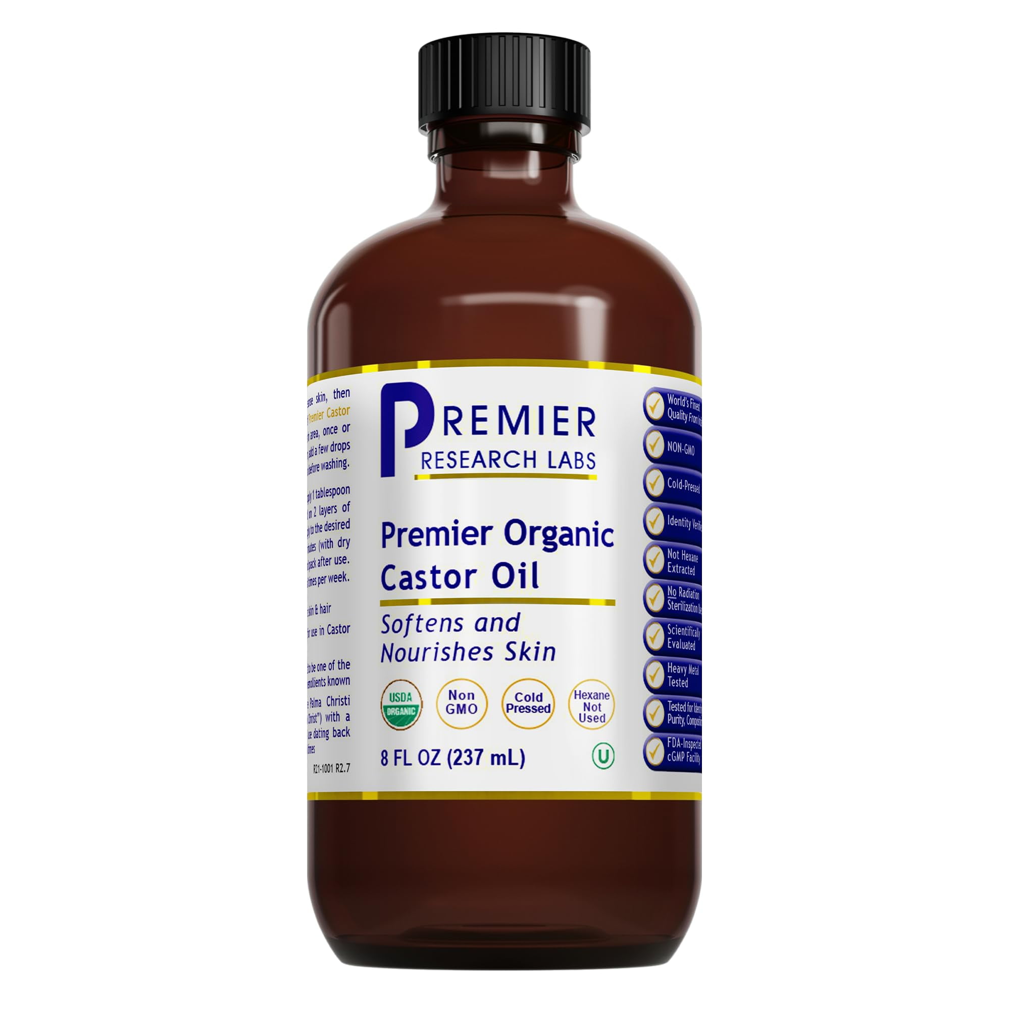 Premier Research Labs Castor XEF1 Oil - Cold Pressed & Hexane-Free ...