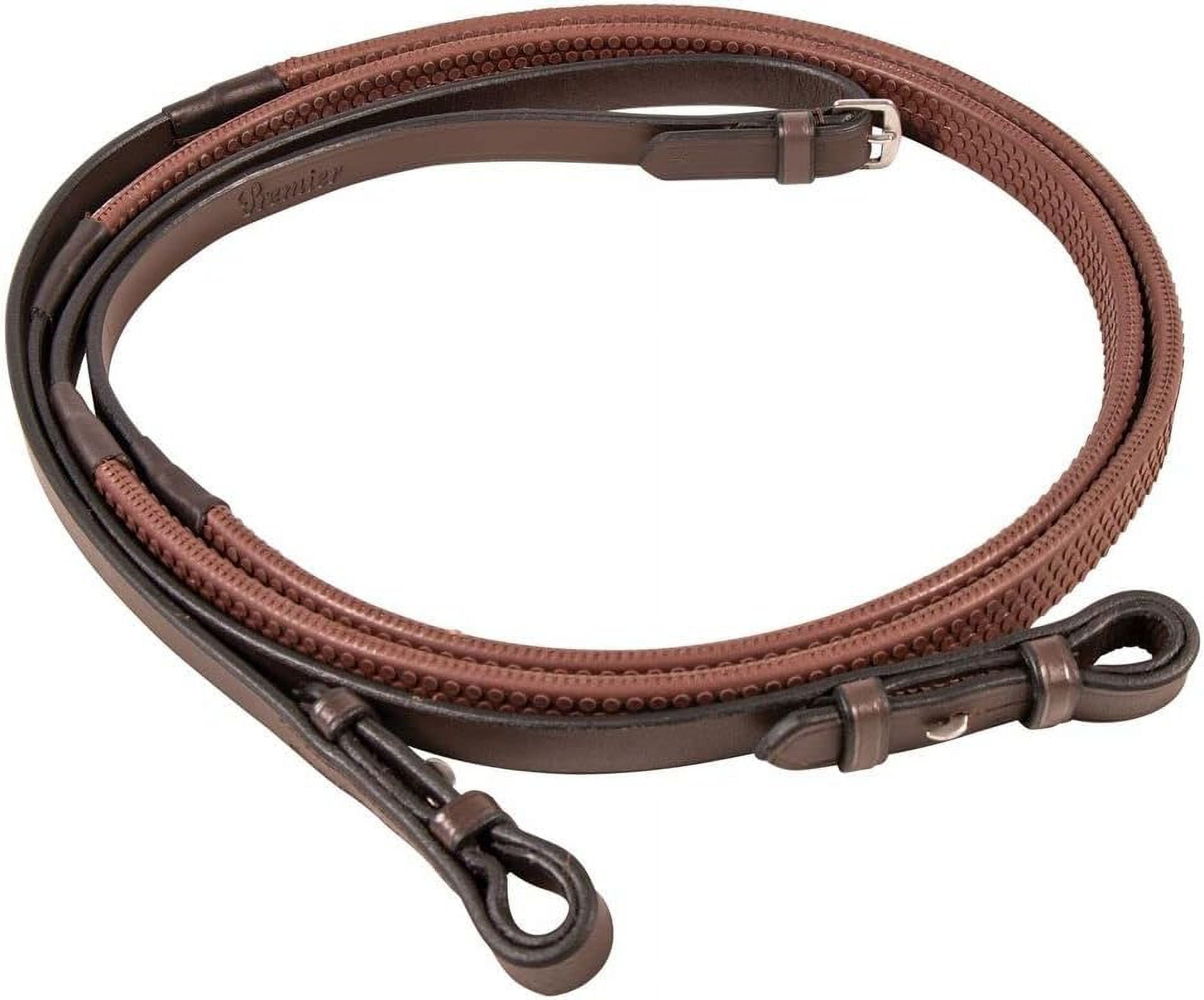 Premier Rubber Reins for Horses | Color Brown | Superior Horse Grip ...