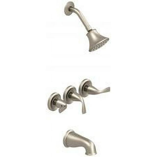 Premier Sanibel Three-Handle Tub & Shower Faucet, Brushed Nickel ...