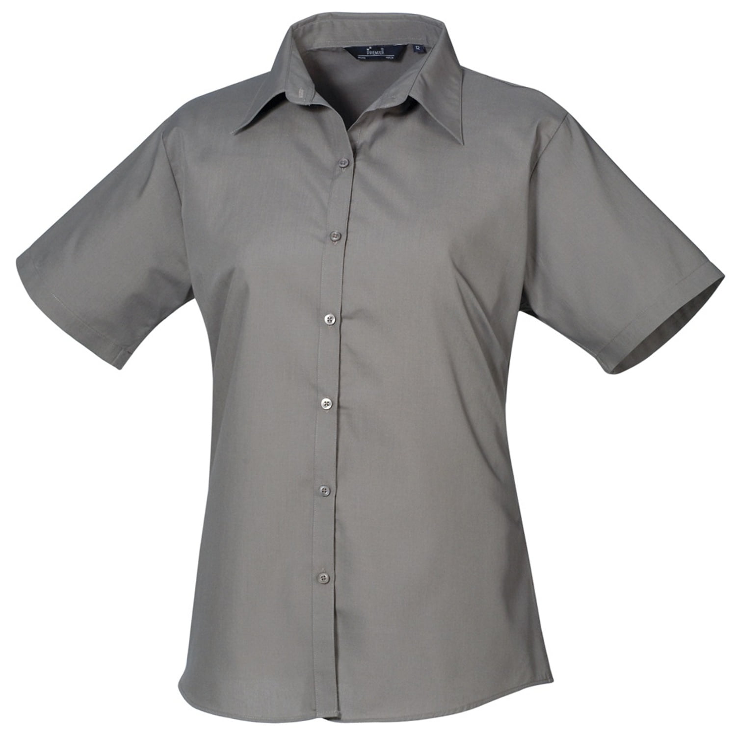 Premier Short Sleeve Poplin Blouse/Plain Work Shirt - Walmart.com