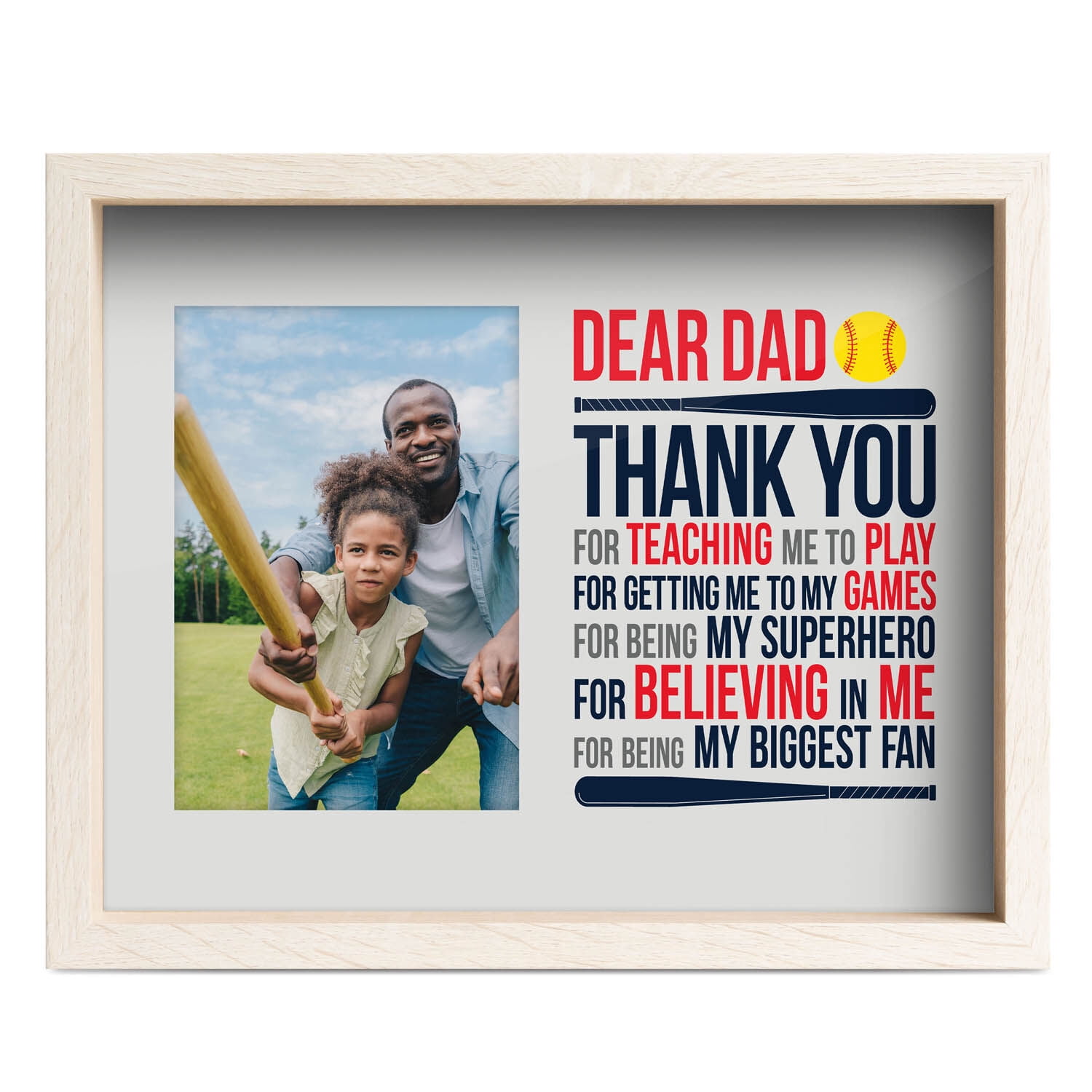 Premier Softball Photo Frame | Dear Dad - Walmart.com