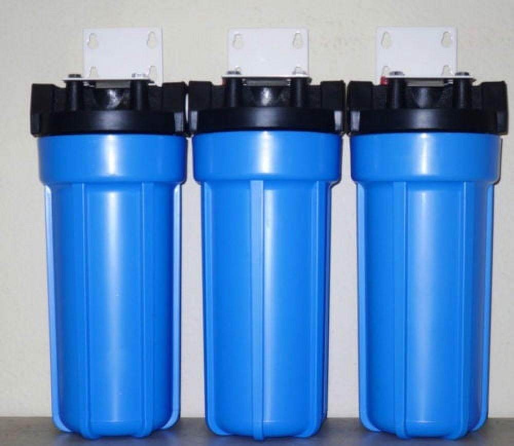 Premier TRIPLE WHOLE HOUSE WATER FILTERS SYSTEM 3/4" FPNT SEDIMENT ...