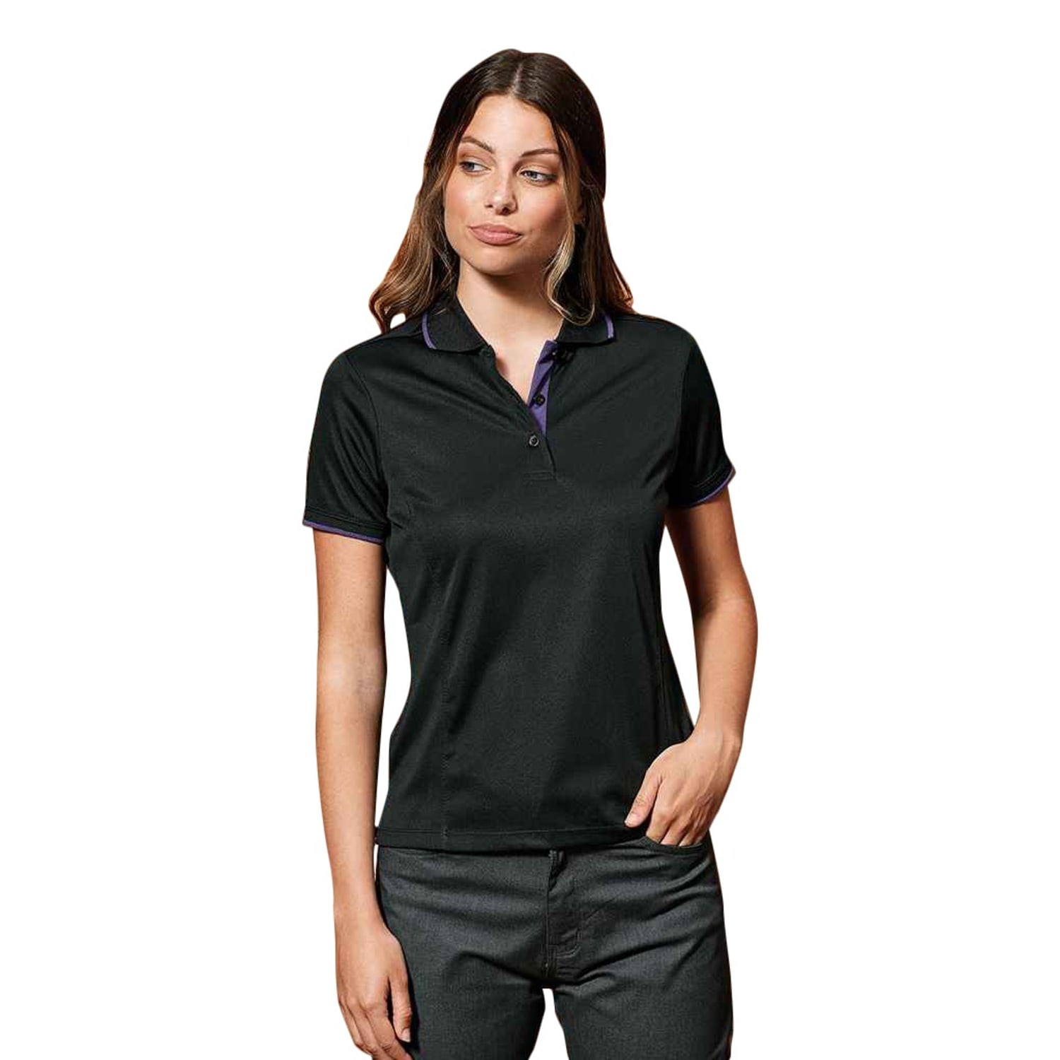 Premier Womens Contrast Coolchecker Polo Shirt - Walmart.com