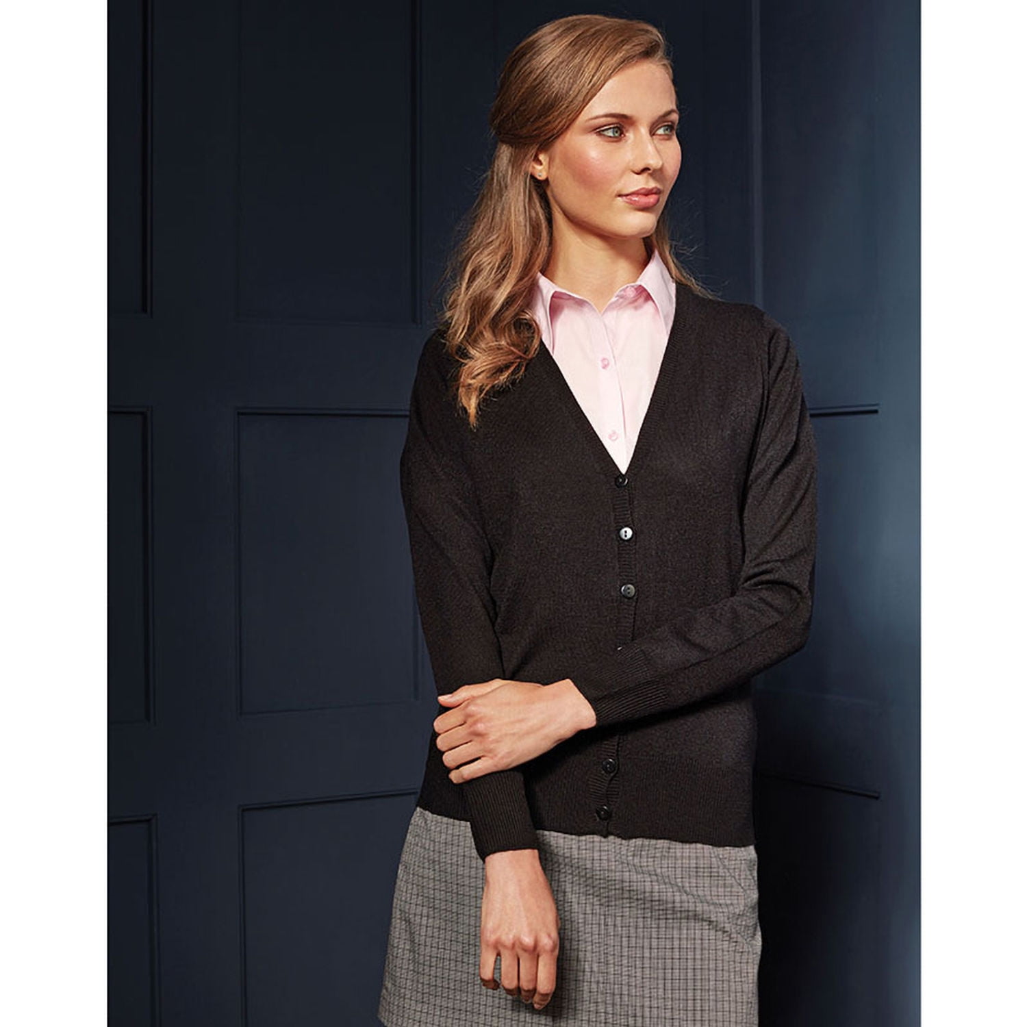 Premier Essential Acrylic Cardigan for Women with Ribbed Knit Sleeves ...