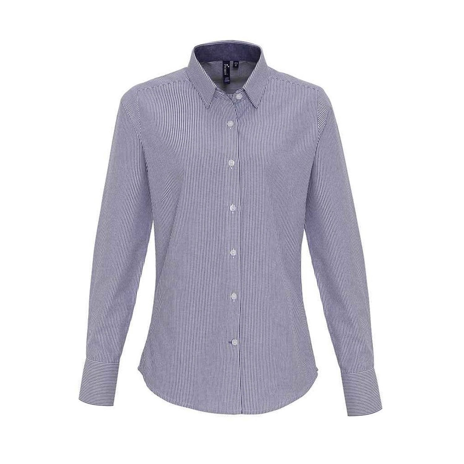 Premier Womens Striped Oxford Long-Sleeved Formal Shirt - Walmart.com