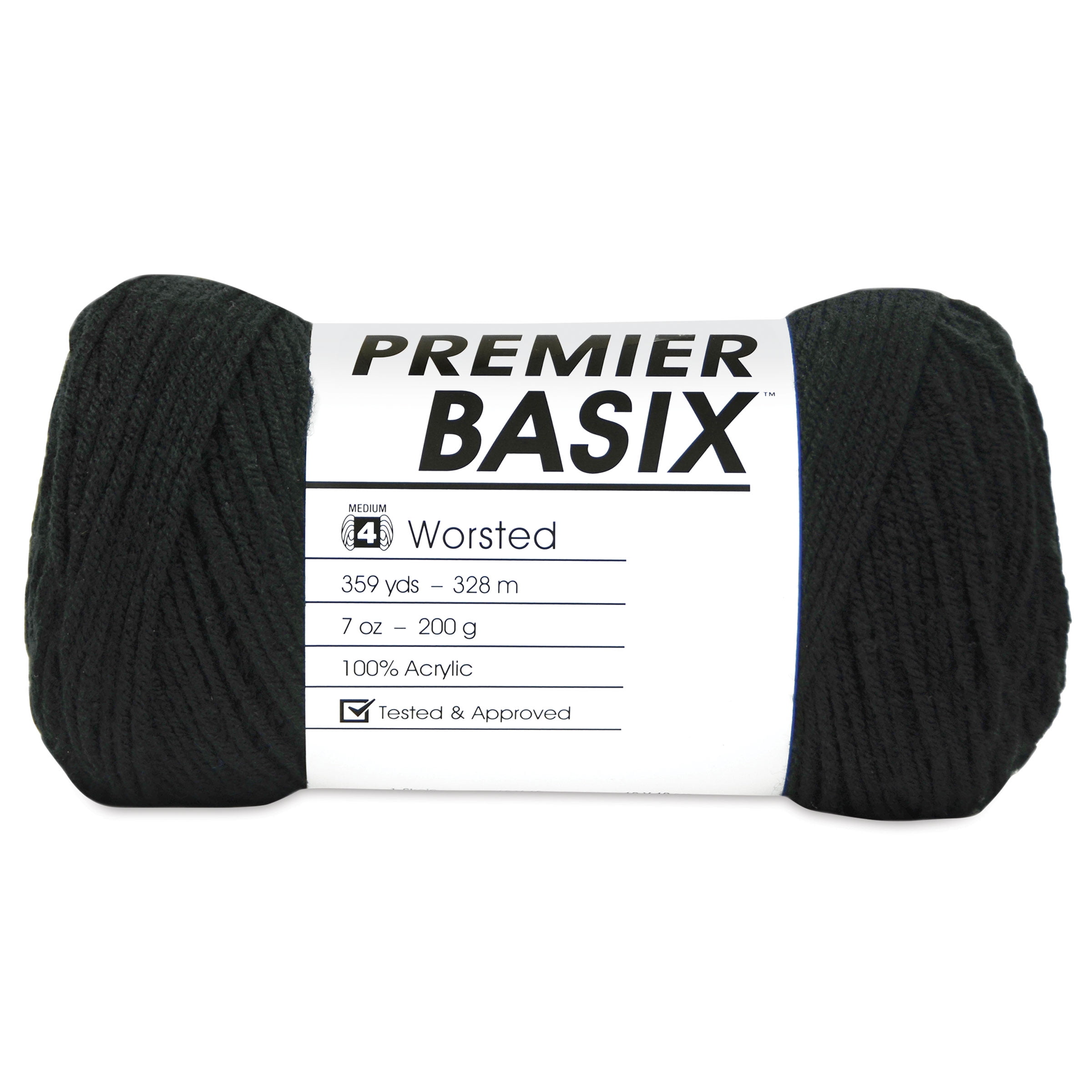 Premier Yarn Basix Worsted Yarn - Black - Walmart.com
