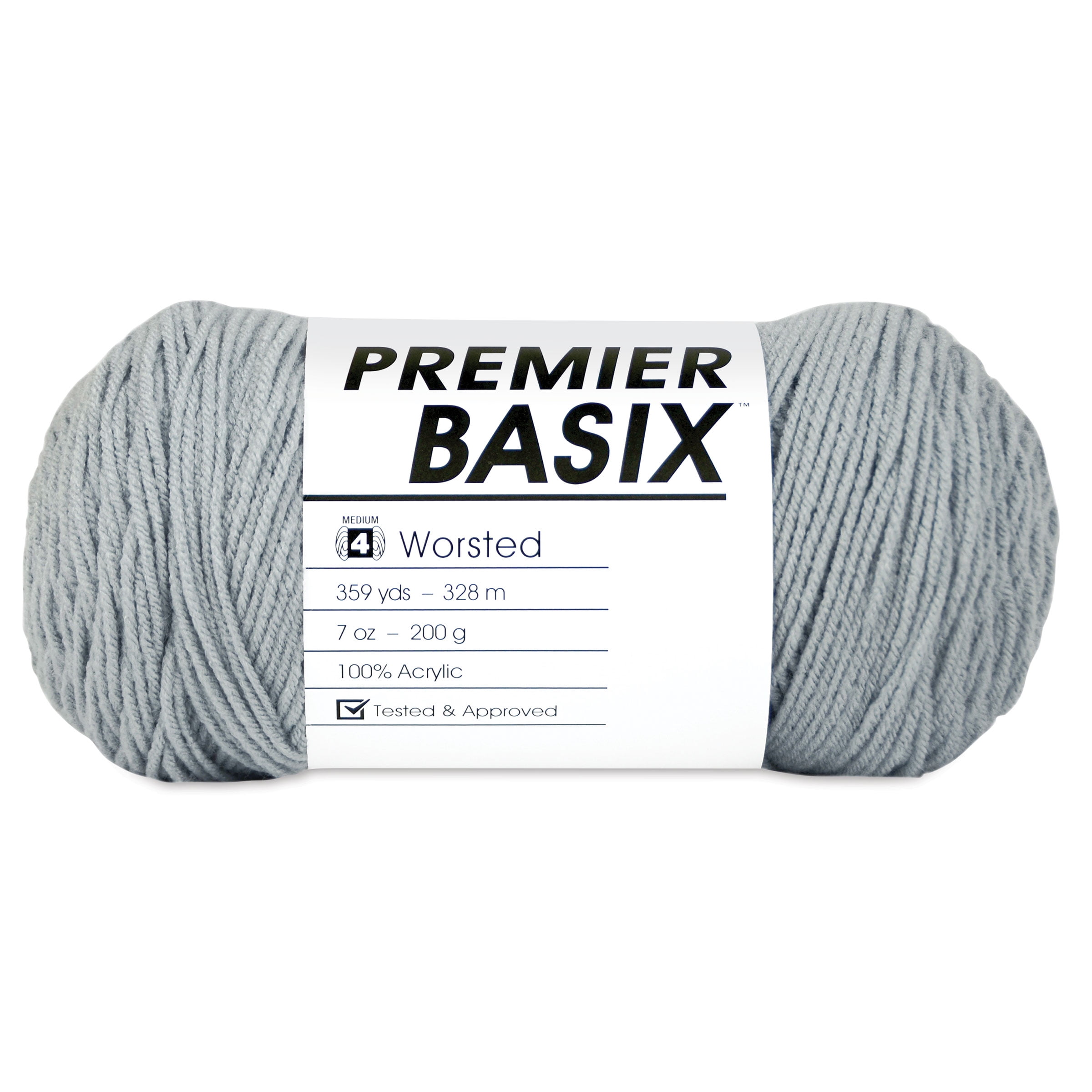 Premier Yarn Basix Worsted Yarn - Light Gray - Walmart.com